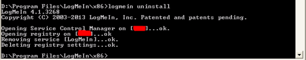 How to manually uninstall LogMeIn - Abort, Retry, Fail?