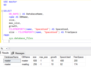 Determine free space for MS SQL Server databases - Abort, Retry, Fail?